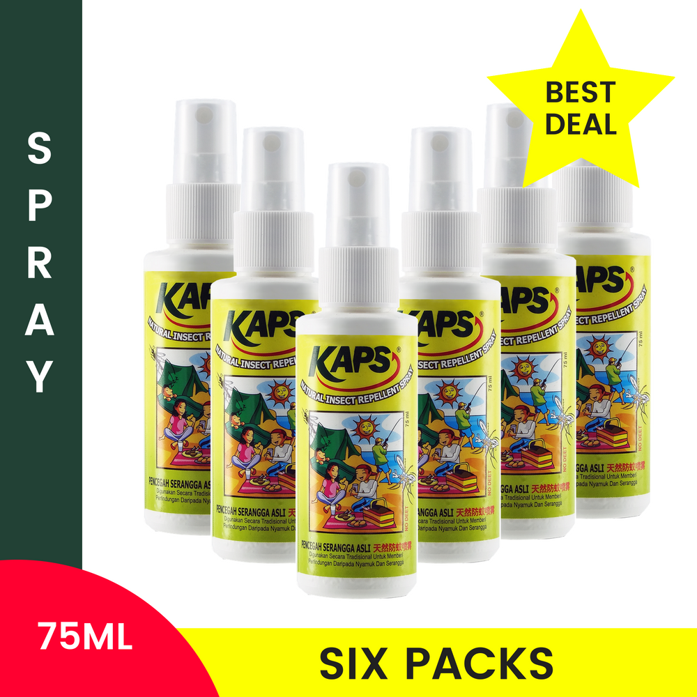 Health Shop - KAPS Natural Insect Repellent Spray 75ml Six Pack