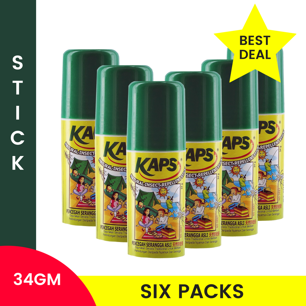 Health Shop - KAPS Natural Insect Repellent Stick 34g Six Pack
